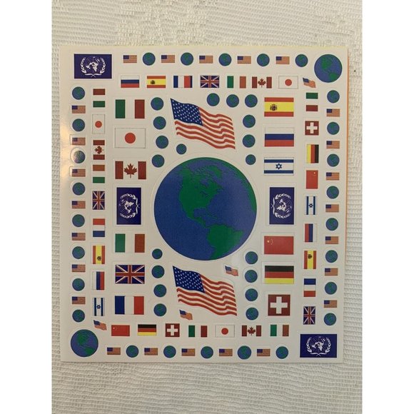 Other | Flags Of The United Nations Vintage Sticker Card Set | Poshmark